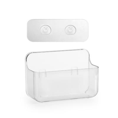 China Wall Mount Plastic Storage Caddy Organizer Self Adhesive Non Drilling Basket - Hanging Bin Shelf for Bathroom, Kitchen for sale