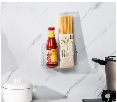 China Wall Mount Plastic Storage Caddy Organizer Self Adhesive Non Drilling Basket - Hanging Bin Shelf for Bathroom, Kitchen for sale