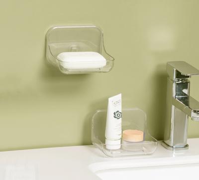 China PET Plastic Soap Holder Self Adhesive Soap Dish Wall Mounted, Bar Soap Sponge Holder for Shower, Bathroom, Tub for sale