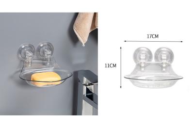China PET Plastic Soap Holder Self Adhesive Soap Dish Wall Mounted, Bar Soap Sponge Holder for Shower, Bathroom, Tub- Clear for sale