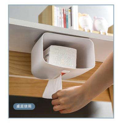 China Toilet Paper Holder - Wall Mounted Waterproof Adhesive Paper Roll Facial Tissue Box with Storage Drawer Organizer for sale