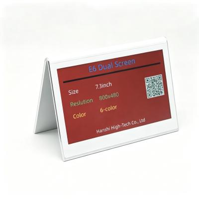 China Dual Side 7.3 Inch Desk E Ink Nameplate 800x480 V Shape Six Color Display Bluetooth 5.0 for sale