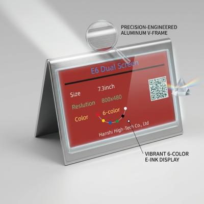 China Dual Side E Ink Desk Digital Office Name Plates ESL Cloud 8 Month Battery Aluminum Alloy for sale