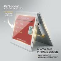China Dual Side E Ink Desk Digital Office Name Plates ESL Cloud 8 Month Battery Aluminum Alloy for sale