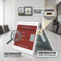 China RS075V Dual Side 7.3 Inch Desk E Ink Nameplate Meeting Room Sign Six Color Bluetooth 5.0 for sale
