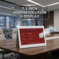 China RS075V Dual Side 7.3 Inch Desk E Ink Nameplate Meeting Room Sign Six Color Bluetooth 5.0 for sale