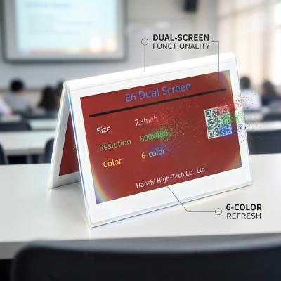 China Dual Screen E Ink Nameplate Classroom Lecture Seating Sign Six Color 800x480 for sale