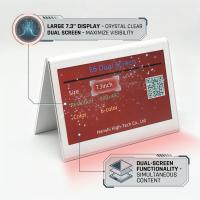 China Desk Digital Name Badge Bank Counter Signage Six Color RS075V Dual Side for sale