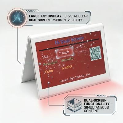 China Desk Digital Name Badge Bank Counter Signage Six Color RS075V Dual Side for sale