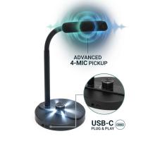 China Dual Directional Microphones Array Usb Desktop Microphone Gooseneck 4-Mic With DSP Noise Reduction for sale