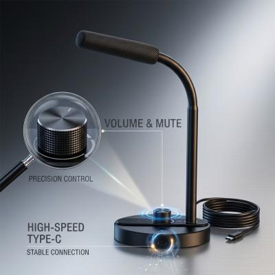 China USB Type-C Driver Free Desk Conference Microphone One Key Mute Volume Knob Gooseneck 48kHz Audio for sale