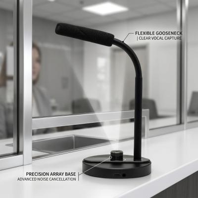 China Dual Directional Array Conference Gooseneck Microphone For Government Bank Counter A/B Voice Recording for sale