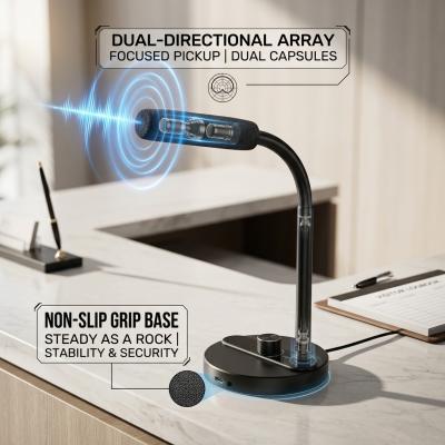 China Counter A/B Voice Separation Desk Conference Pick Up Microphones With Dual Directional Array DSP Noise Reduction for sale