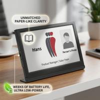 China 7.5 Inch Bluetooth 5.1 E Ink Nameplate Digital Label Office Desk Employee Sign 2500mAh Type C for sale