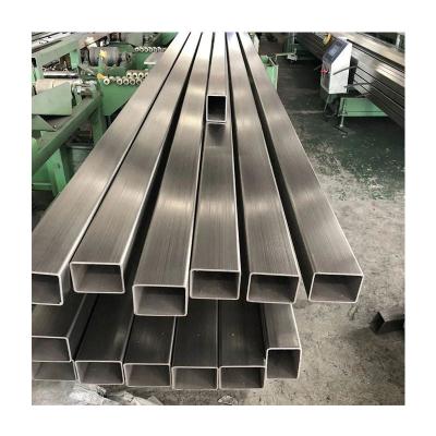 China Aisi Rectangular 201 Stainless Steel Pipe Hairline Hollow Section Square Pipe for sale