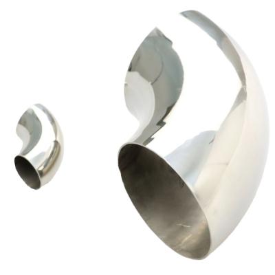 China SS304 Steel Pipe Fitting Fittings Welded 90 Degree Elbow Polished Glossy Sanded Brushed for sale