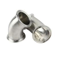 China 150mm Sanitary Elbow Pipe Fittings Stainless Steel Hygienic Tri Clamp Pipe Fitting for sale