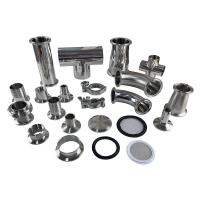 China 150mm Sanitary Elbow Pipe Fittings Stainless Steel Hygienic Tri Clamp Pipe Fitting for sale