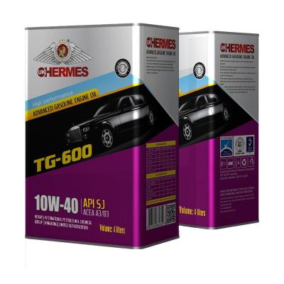 China TG-600 API SJ SAE 10W-40 High-Performance Gasoline Engine Oil 4L for Passenger Cars and SUVs for sale