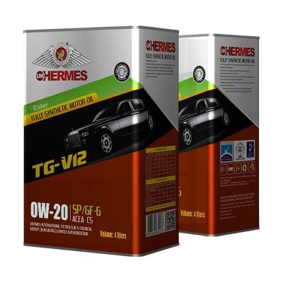 China TG-V12 Ester-Based Full Synthetic API SP 0W-20 Gasoline Engine Oil 4L for Passenger Cars and SUVs for sale