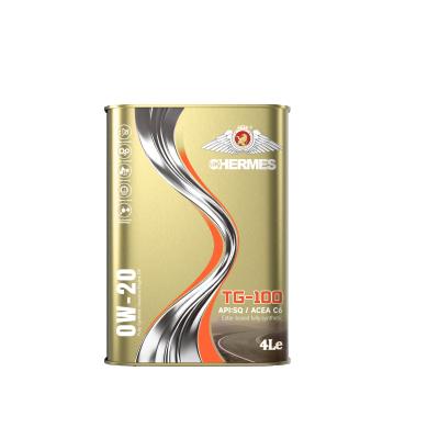 China TG-100 API SQ 0W-20 Ester Full Synthetic Gasoline Engine Oil 4L for Passenger Cars and Light Commercial Vehicles for sale