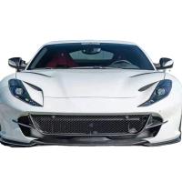 China Dry Carbon Fiber  for Ferrari 812 Carbon Fiber Body Kit 812 Upgraded Nivic Style Front Lip Diffuser Spoiler Hood for sale