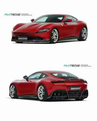 China Dry Carbon Fiber  for Ferrari ROMA Carbon Fiber Body KitROMA Carbon Fiber Front Lip Diffuser Spoiler Hood Grill Body Kit for sale