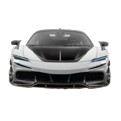 China SF90 Ferrari Body Kit MSY Style Carbon Fiber Rear Bumper Lip Spoiler Side Skirt for sale