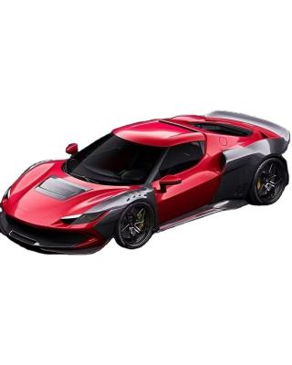 China Red Ferrari 296 Automobile Body Kit ZE Style Diffuser Carbon Fiber Front Lip Spoiler for sale