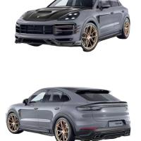 China For Porsche Cayenne Carbon Fiber Body Kit Cayenne Carbon Fiber Front Lip Diffuser Spoiler Top Wing Hood Side Skirt for sale