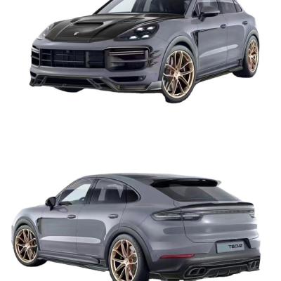 China For Porsche Cayenne Carbon Fiber Body Kit Cayenne Carbon Fiber Front Lip Diffuser Spoiler Top Wing Hood Side Skirt for sale