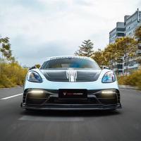 China Lake Blue GTS Porsche Body Kit 718 Side Skirt 2017 - 2019 Bumper Spoiler for sale