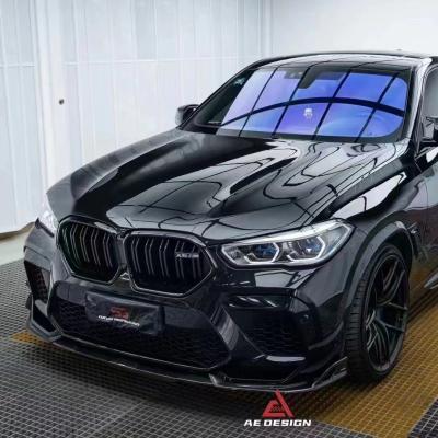 China For BMW X6M F96 Carbon Fiber Body Kit  X6M F96 Upgrades the AE Style Carbon Fiber Front Lip Diffuser Spoiler for sale