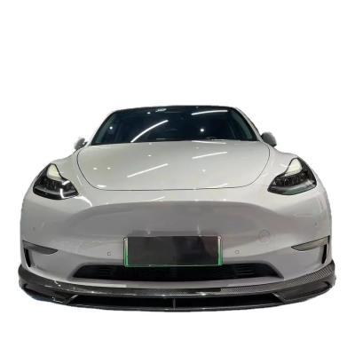 China Bright White Model Y Widebody Customized Rear Diffuser Bumper Dry Carbon Fiber for sale