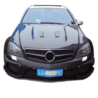China For Mercedes W204 C63 Body Kit W204 Upgraded Black Series Style Front and Rear Bumper Hood Widebody Kit for sale