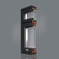 China 80mm Width Horizontal Opening Aluminum Casement Glass Windows For Commercial Buildings for sale