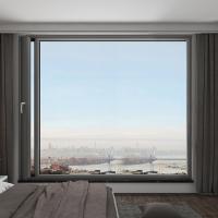 China 80mm Width Horizontal Opening Aluminum Casement Glass Windows For Commercial Buildings for sale