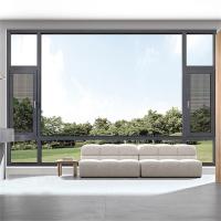 China Level 6 Water Tightness Tempered Glass Aluminum Alloy Thermal Break Casement Windows for sale