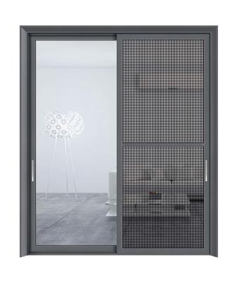 China Top- Villa House Thermal Break Aluminium Glass Doors with Screen Doors Low-K Value for sale