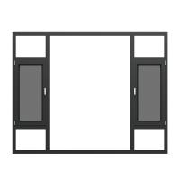 China 14 Sealing Layers Welded Broken Bridge Aluminum Casement Glass Windows Seamless Design for sale