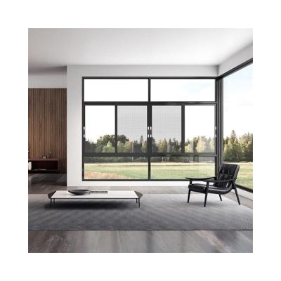China Double Glazed Aluminum Sliding Windows with 1.6mm Aluminum Wall Thickness for sale