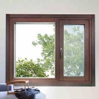 China High Energy Efficiency Wood Grain Aluminum Casement Windows for House Transformation for sale