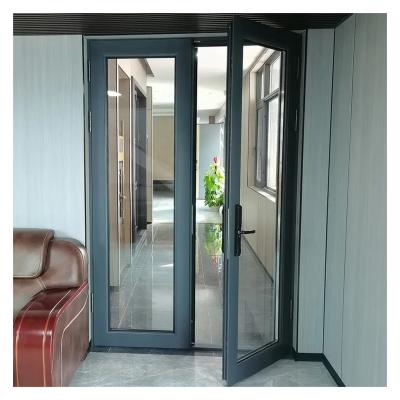 China Finished Surface Modern Thermal Break Aluminium Swing Door with Triplex Glass Upgrade for sale