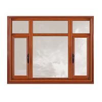 China High Energy Efficiency Wood Grain Aluminum Casement Windows for House Transformation for sale