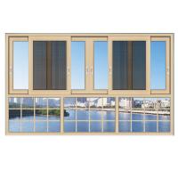 China High Energy Efficiency Wood Grain Aluminum Casement Windows for House Transformation for sale