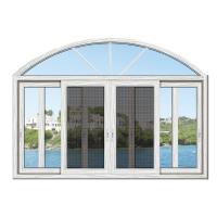China Horizontal Opening Wood Grain Aluminum Casement Windows Sound Insulation 35dB for sale