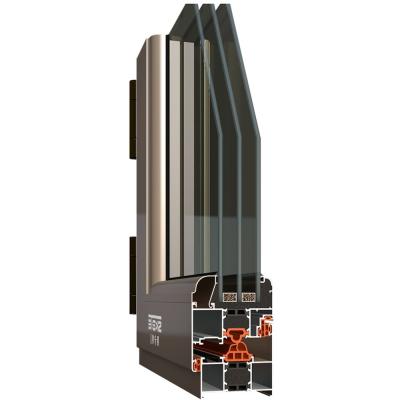 China Upgradeable Triplex Glass Casement Aluminum Windows for Thermal Break Villa House for sale