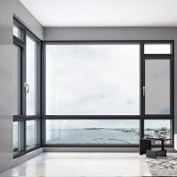 China 70S Heat Insulation Coefficient Tempered Glass Aluminium Casement Windows for Villas for sale