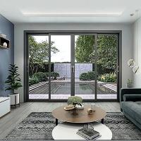 China SKATE Aluminium Narrow Frame Glass Double Sliding Doors With Rolling Pull Opening Method for sale
