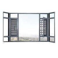 China Bedroom One-piece Seamless Welding Aluminum Casement Windows with Stainless Steel Mesh for sale
